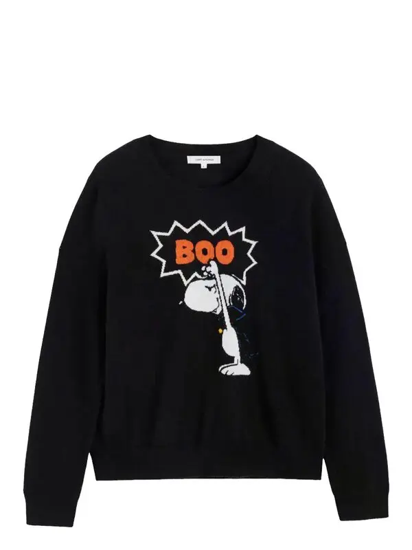 Chinti & Parker Snoopy Intarsia Wool Sweater - Black