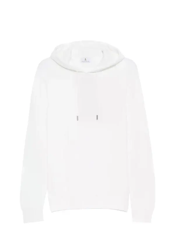 MAGAZZINO RICAMBI Ribbed Knit Drawstring Hoodie - Neutrals