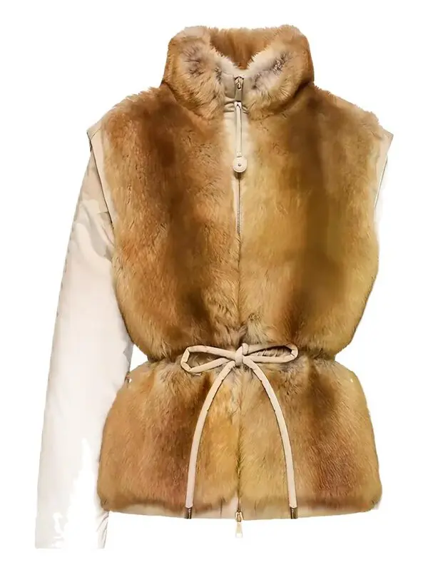 Moncler Blaireau 2-in-1 Shearling Down Jacket - Neutrals