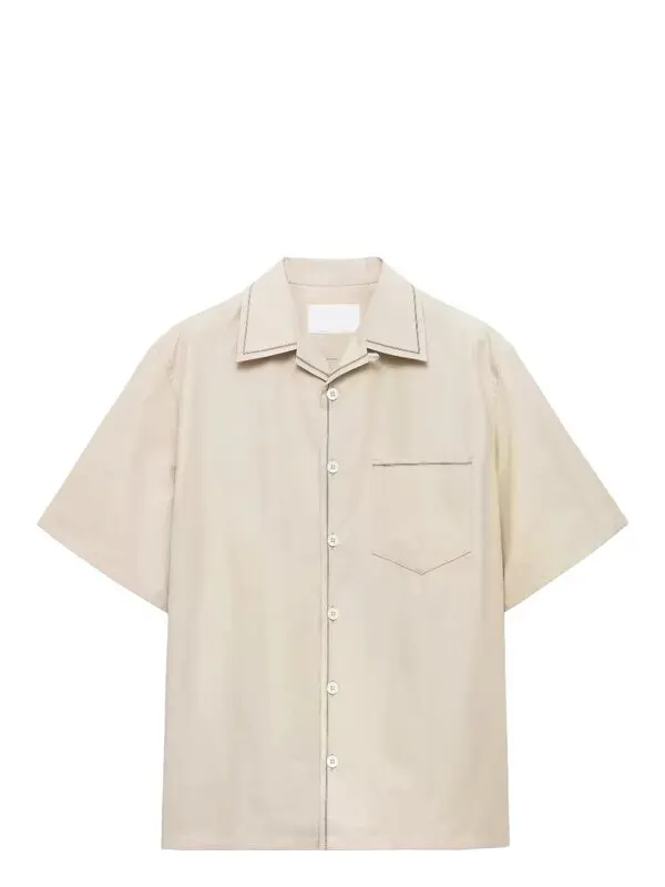 Prada Short-sleeved Cotton Shirt - Neutrals