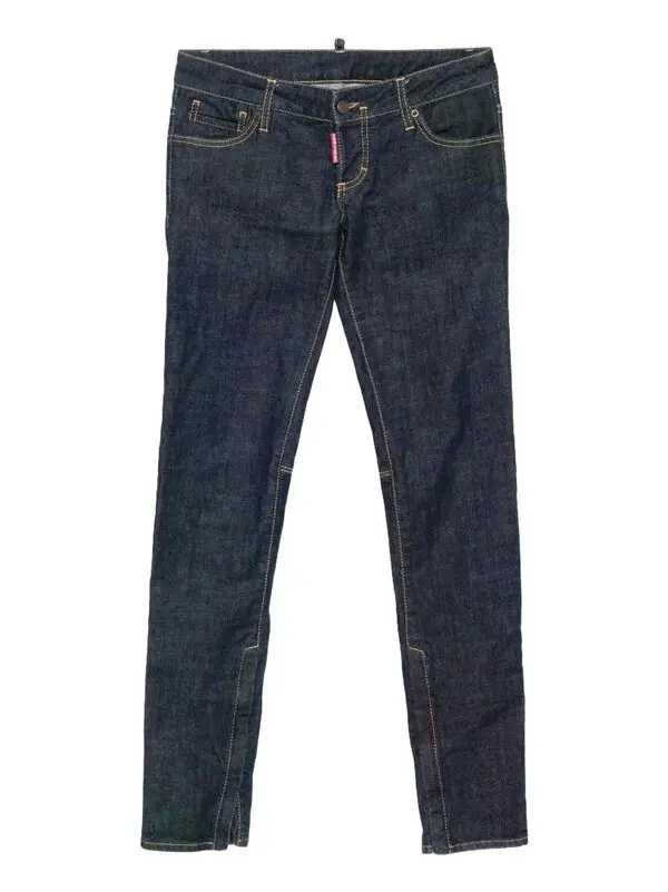 Dsquared2 Low-rise Jeans With Contrast Stitching - Blue
