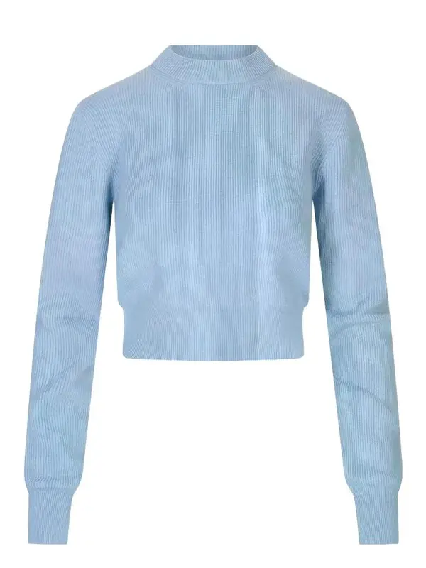 Malo Rib-knit Mock-neck Cropped Sweater - Blue