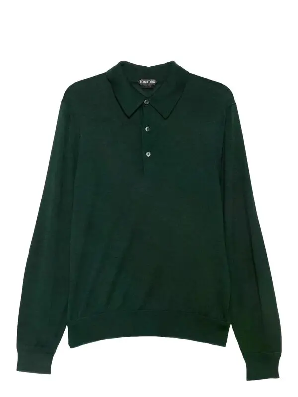 TOM FORD Long-sleeve Polo Shirt - Green