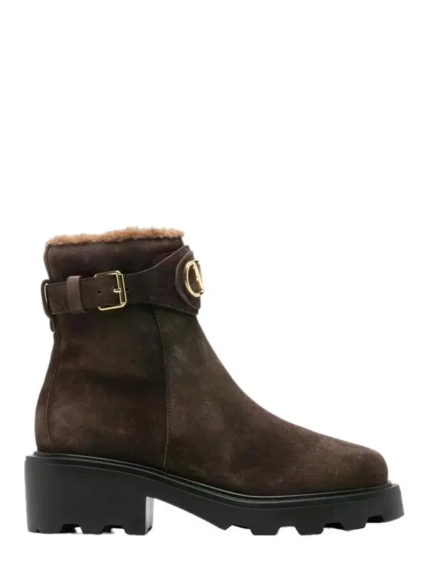 Valentino Garavani Vlogo Signature Leather Boots - Brown