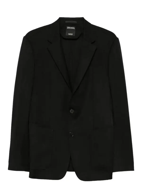 Zegna Single-breasted Notch-lapel Blazer - Black