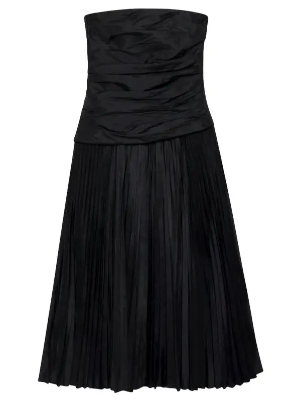 Simkhai Arie Ruched Bustier Midi Dress - Black