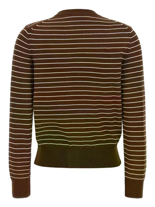 A.p.c. Striped Cotton Crewneck Sweater - Brown