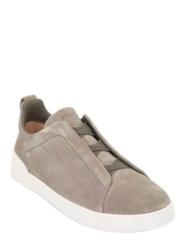 Zegna Triple Stitch Suede Low-top Sneakers - Blue