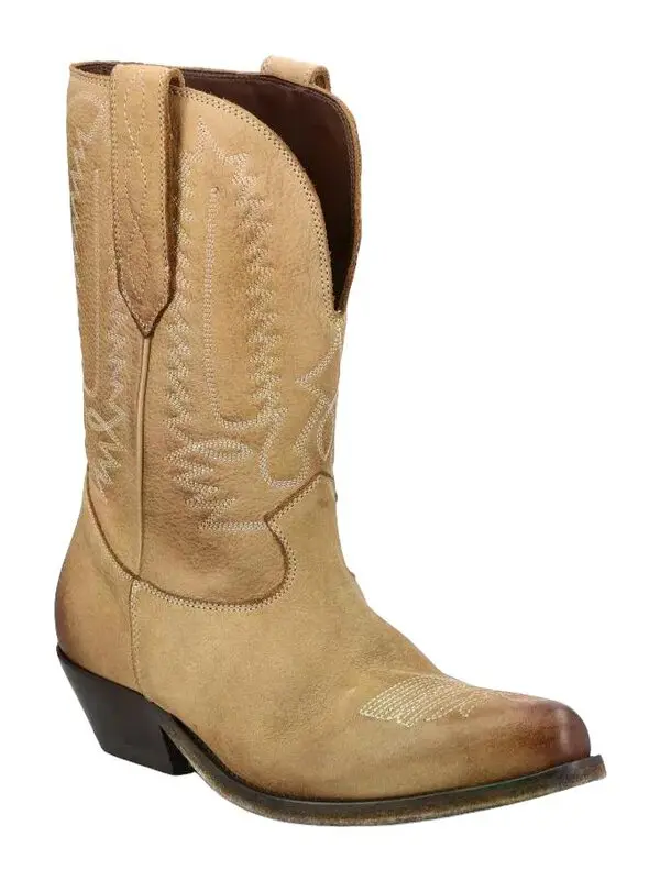 GOLDEN GOOSE Wish Star Embroidered Leather Boots - Neutrals
