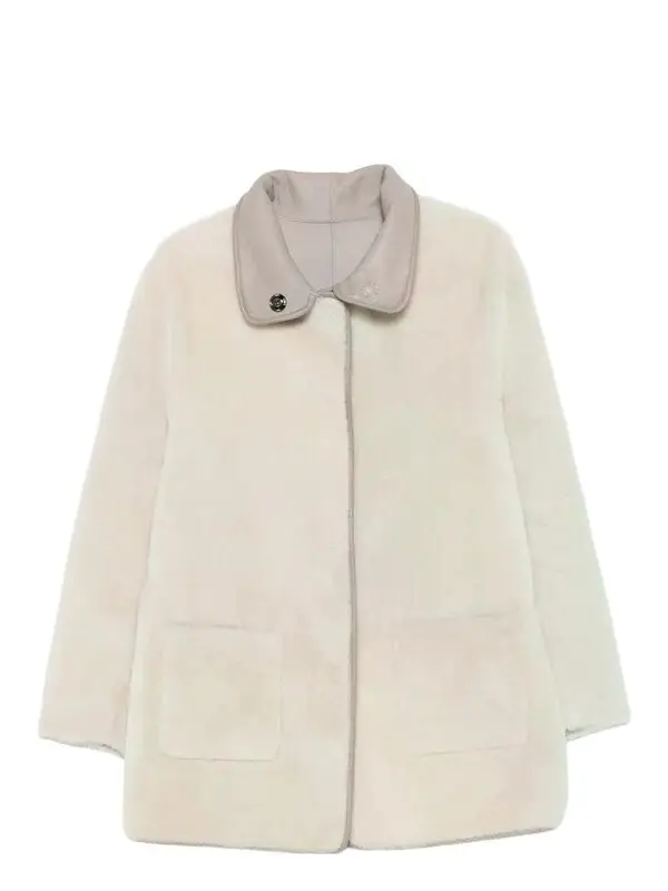 Simonette Ravizza Reversible Shearling Coat - Neutrals