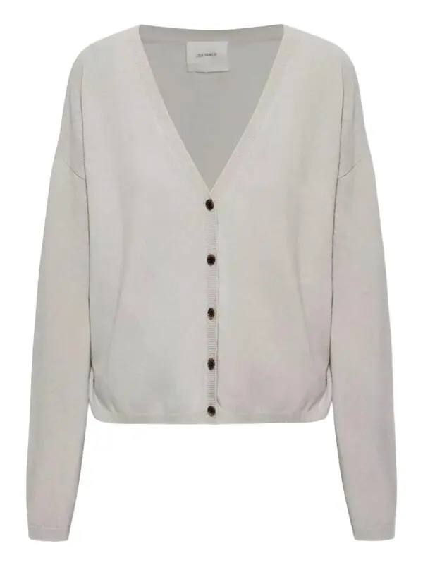 LISA YANG Abby Cashmere V-neck Cardigan - Grey