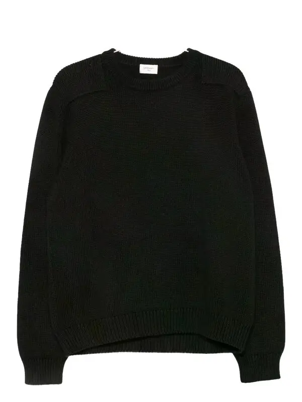 Saint Laurent Ribbed Knit Long-sleeve Sweater - Black