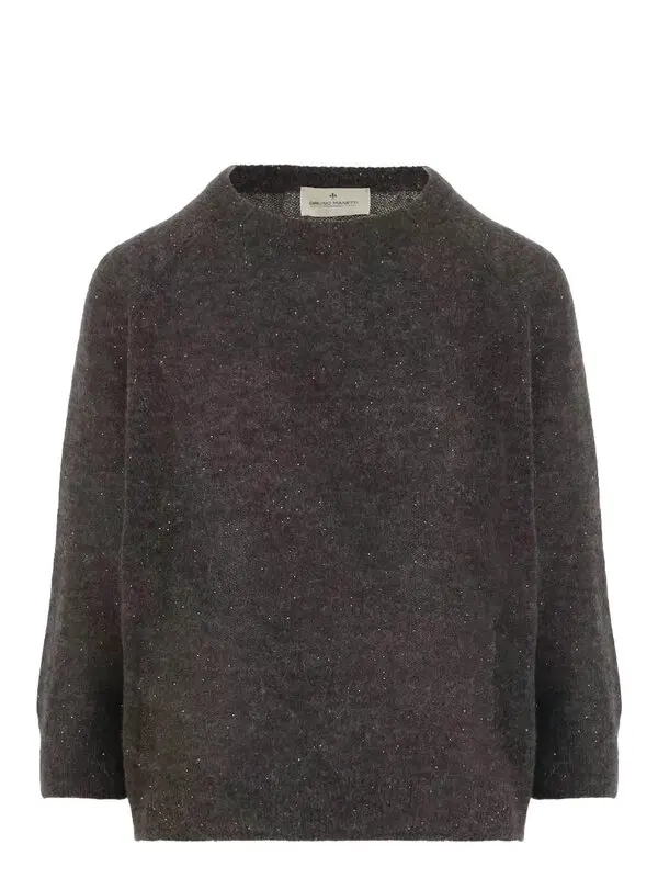Bruno Manetti Sequin-embellished Crew Neck Sweater - Grey
