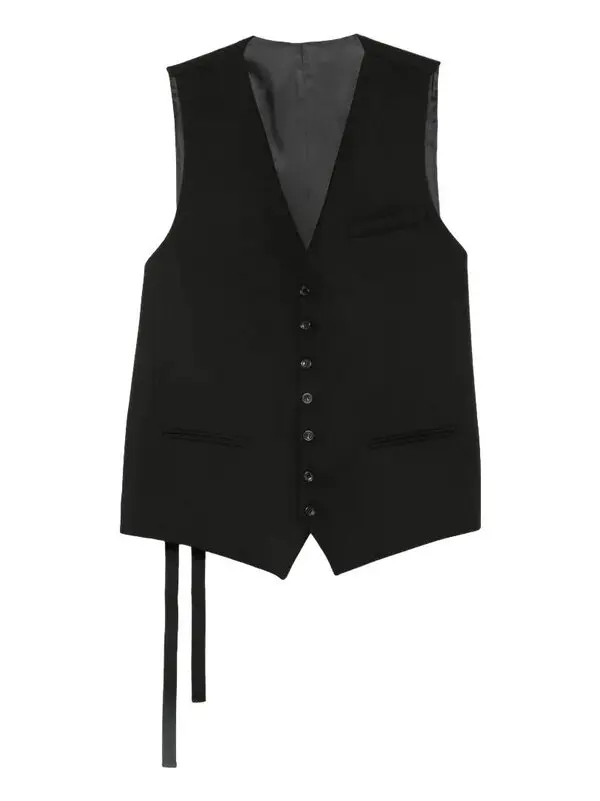 REVERES 1949 Buckle-strap Waistcoat - Black