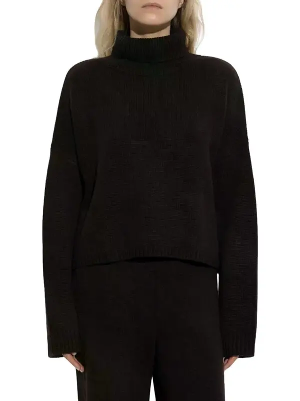 LISA YANG Zerlina Ribbed Turtleneck Sweater - Brown