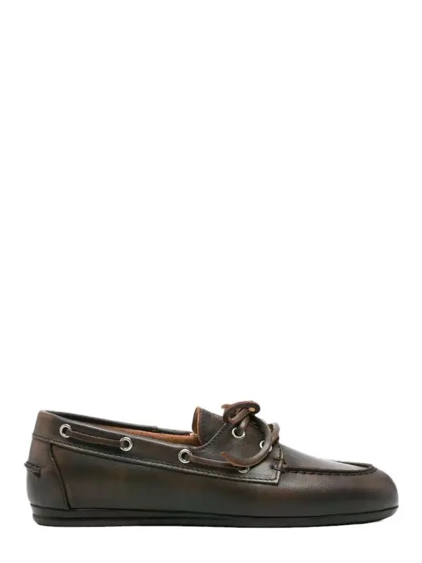 POSA Lace-up Leather Loafers - Brown