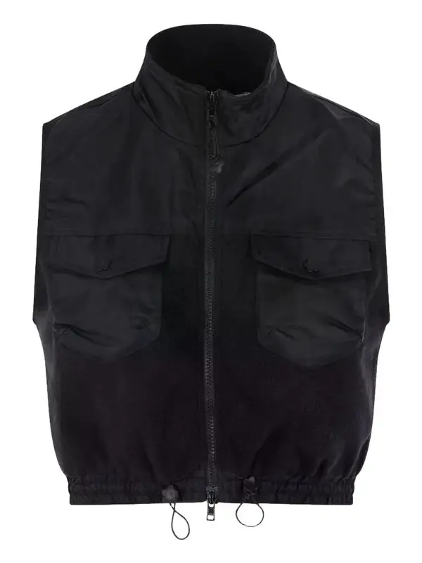 Cecilie Bahnsen Sleeveless Fleece Panelled Jacket - Black