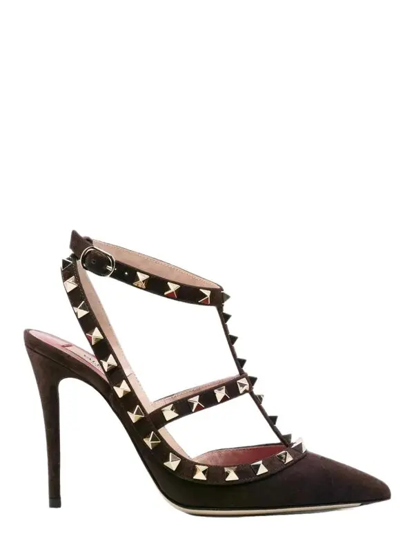 Valentino Garavani Rockstud Suede Pumps - Brown