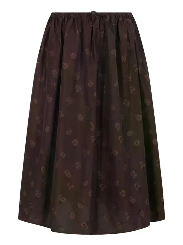 Cecilie Bahnsen Floral Jacquard Drawstring Skirt - Brown