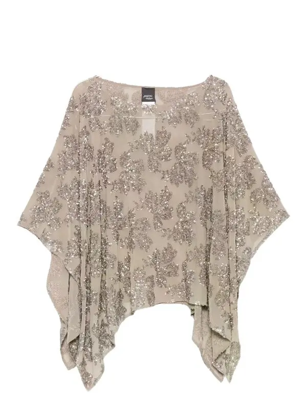 Marina Rinaldi Embellished Floral Blouse - Neutrals