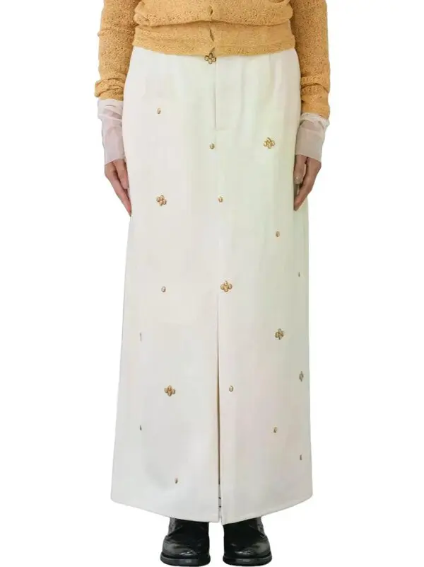 MULLER OF YOSHIOKUBO Maxi Skirt With Stud Embellishments - Neutrals