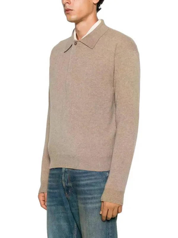 Saint Laurent Button-fastening Polo Shirt - Neutrals