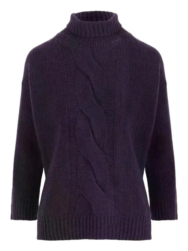 Bruno Manetti Cable-knit Turtleneck Sweater - Purple