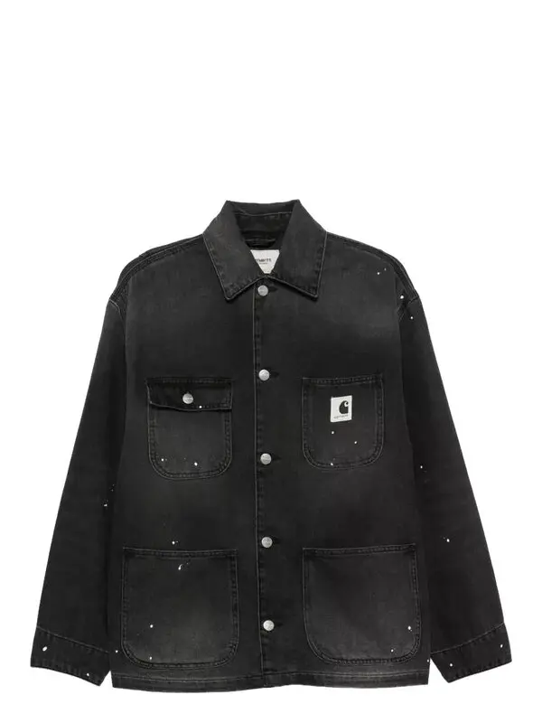 Carhartt Work In Progress Michigan Paint-splatter Denim Jacket - Black