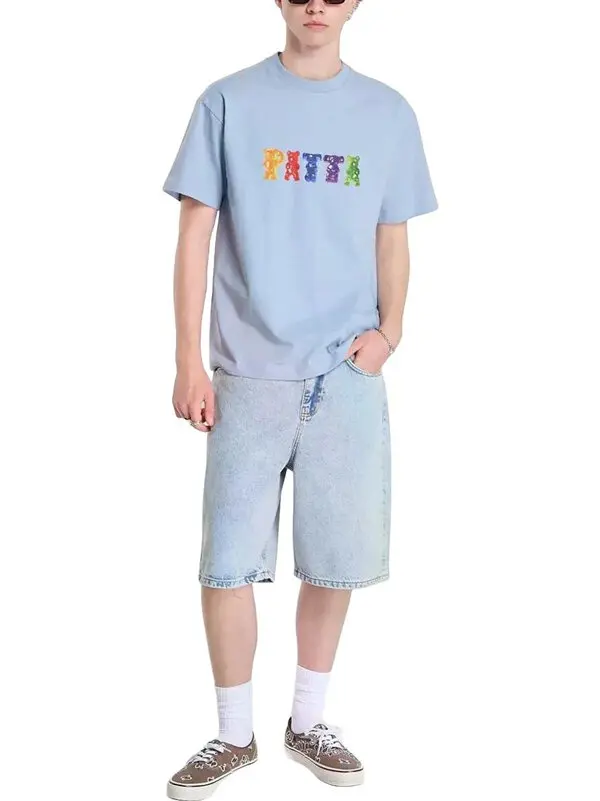 PATTA Gummi Logo Cotton T-shirt - Blue