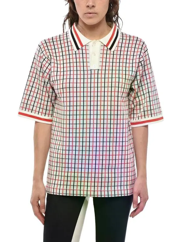 Stella McCartney Checked Short-sleeve Polo Shirt - Neutrals