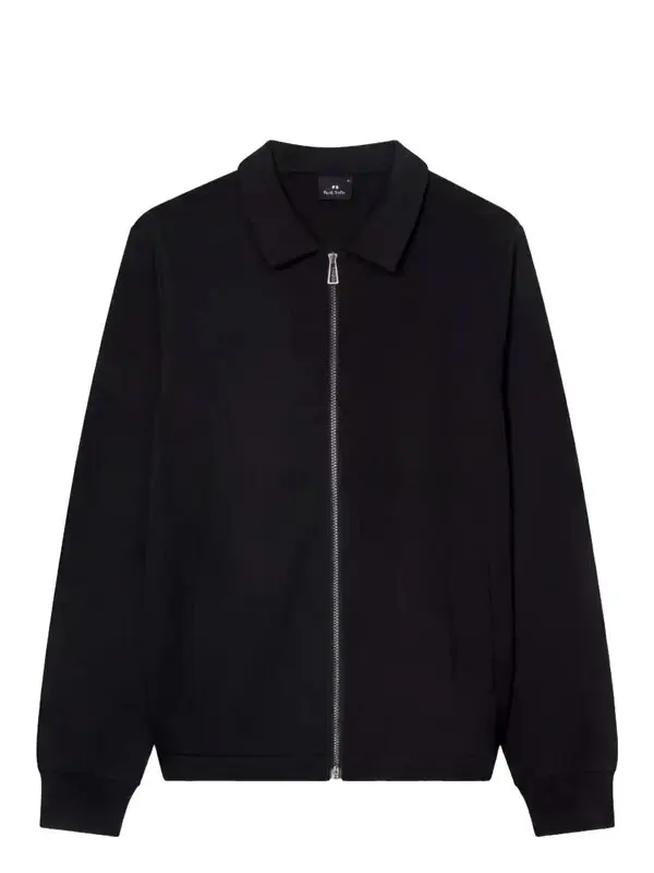 Paul Smith Zip-up Collared Sweater - Black