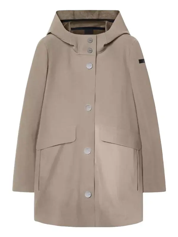 RRD Hooded Button-up Jacket With Matte Finish - Neutrals