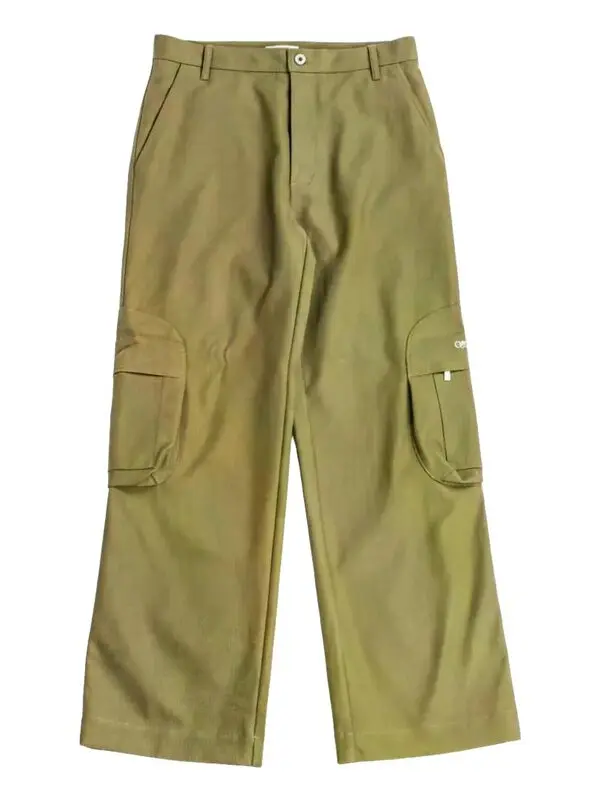 Off-White Cotton Cargo Pants - Brown