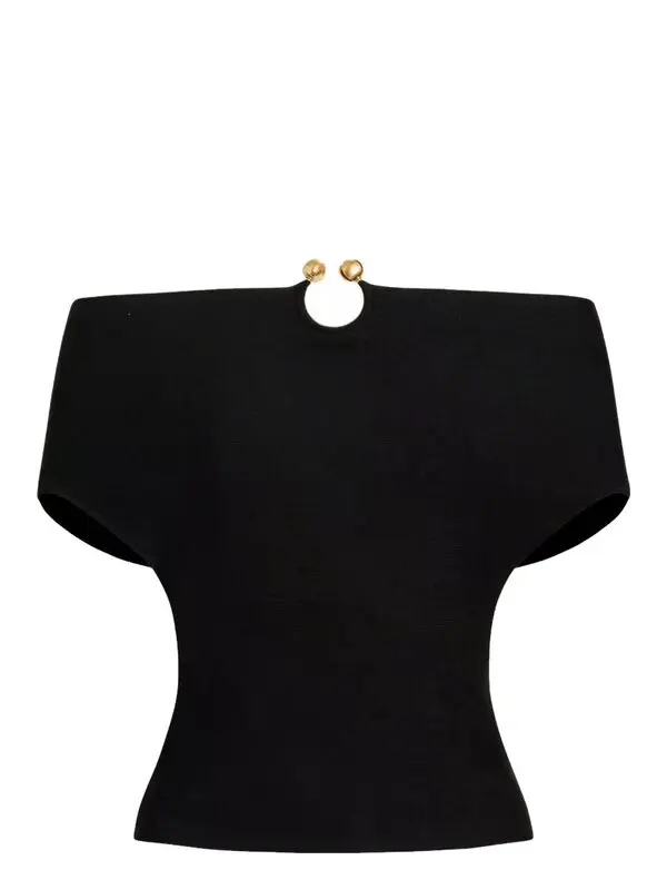 Alberta Ferretti Off-the-shoulder Top With Cut-out Detail - Black