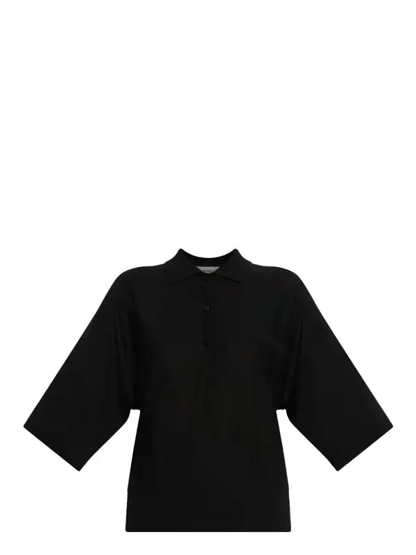 LISA YANG Three-quarter Polo Shirt - Black