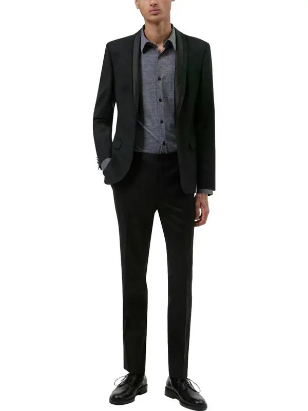 Hugo Satin-waistband Pressed-crease Trousers - Blue