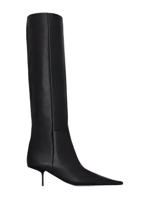 Saint Laurent Pointed-toe Knee-high Boots - Black