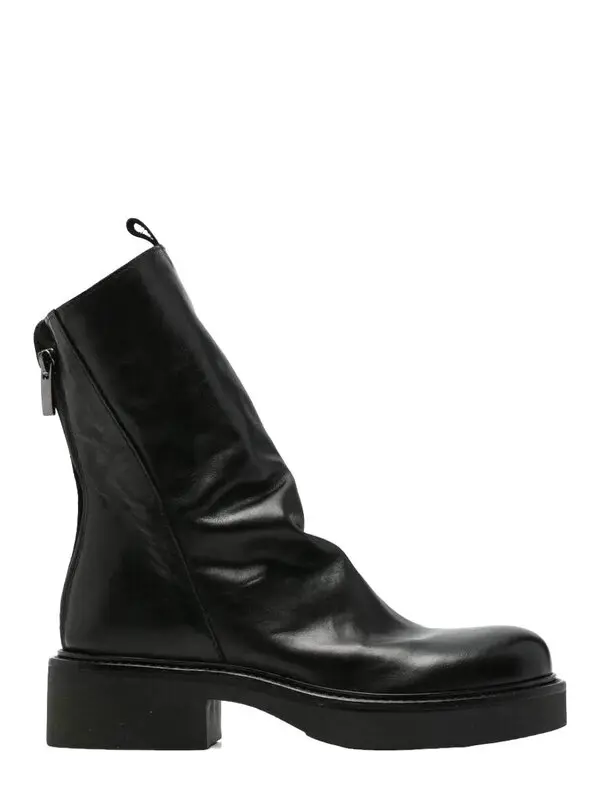 METISSE Slouchy Rear-zip Ankle Boots - Black
