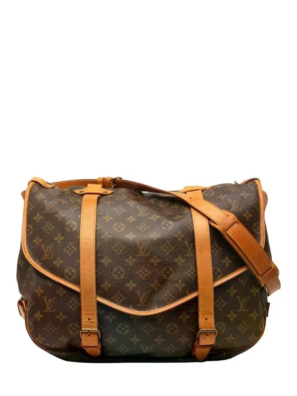 LOUIS VUITTON Monogram Saumur 43 Travel Bag - Brown
