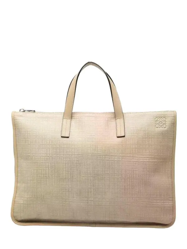 Loewe Embossed Leather Goya Briefcase - Neutrals