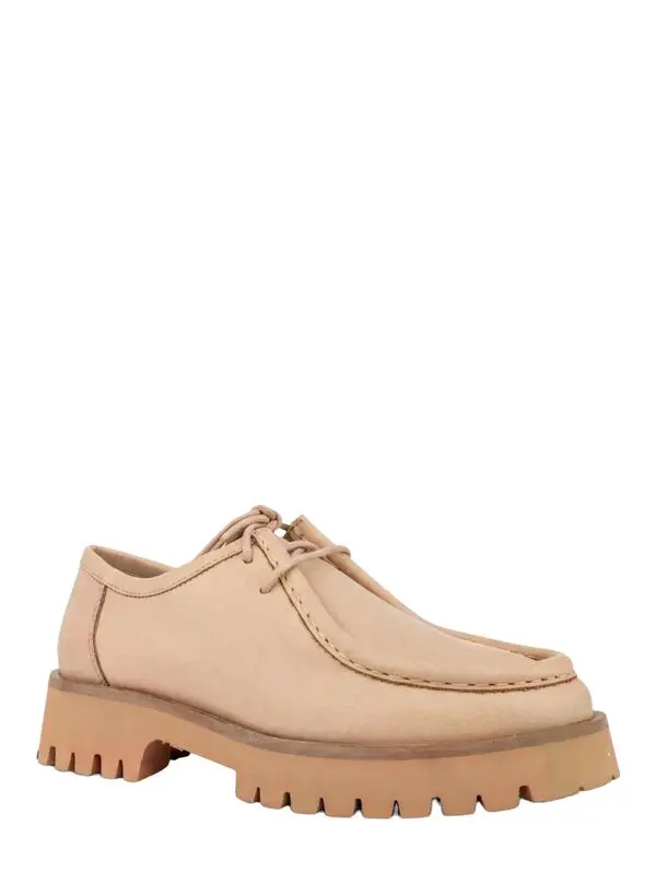 SERGIO MORETTI FIRENZE Beige Lace-up Lug Sole Loafers - Neutrals