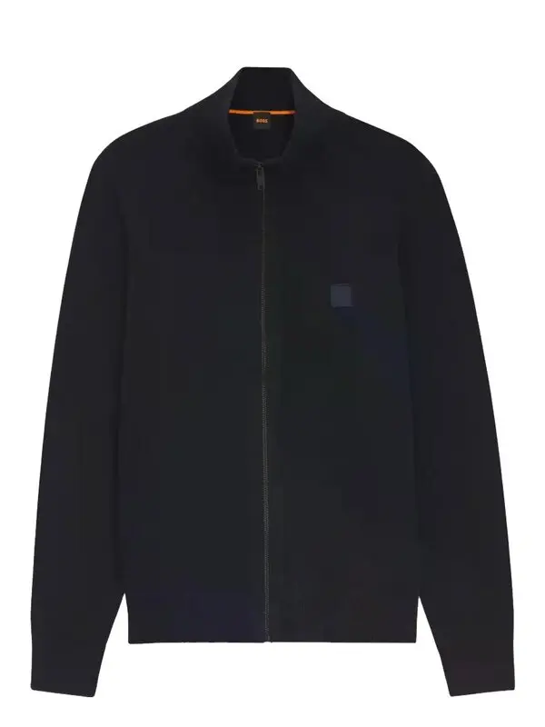 BOSS Knitted Cotton-cashmere Jacket - Black