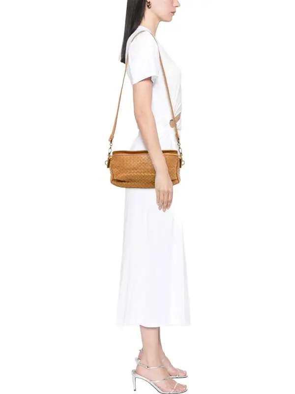 Bottega Veneta Nappa Intrecciato Crossbody Bag - Brown
