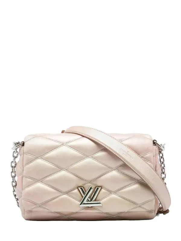 LOUIS VUITTON 2015 Lambskin Malletage Go-14 Pm Crossbody Bag - Neutrals