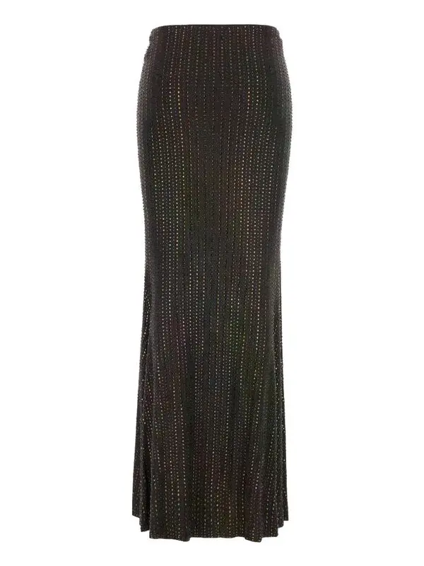 VENUJA Malibu Crystal-embellished Draped Maxi Skirt - Brown