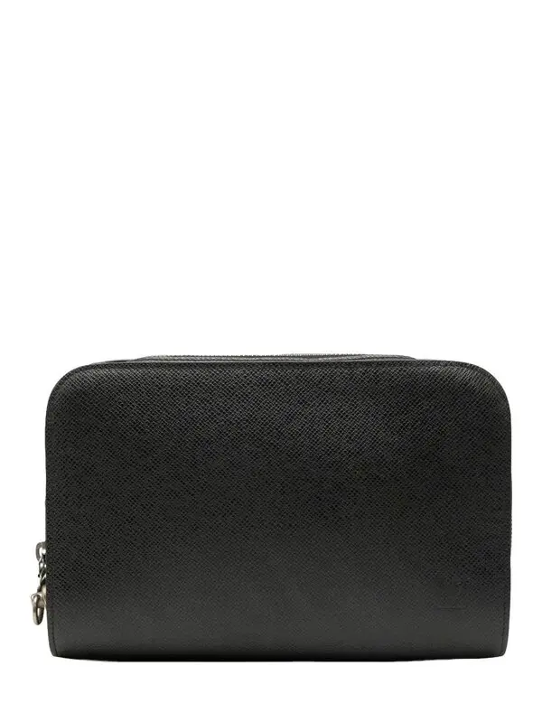 LOUIS VUITTON Taiga Leather Baikal Clutch Bag - Black