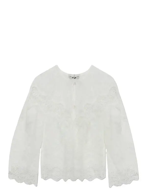 Munthe Valiance Embroidered Lace-trim Blouse - White