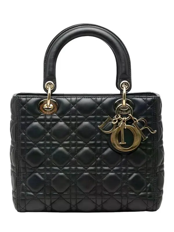 Dior Lambskin Cannage Lady Satchel - Black