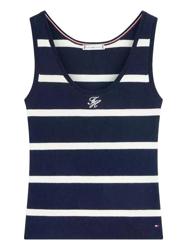 Tommy Hilfiger Striped Scoop-neck Tank Top - Blue