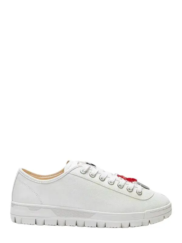 LILI CURIA June Leather Sneakers With Charm Detailing - Neutrals